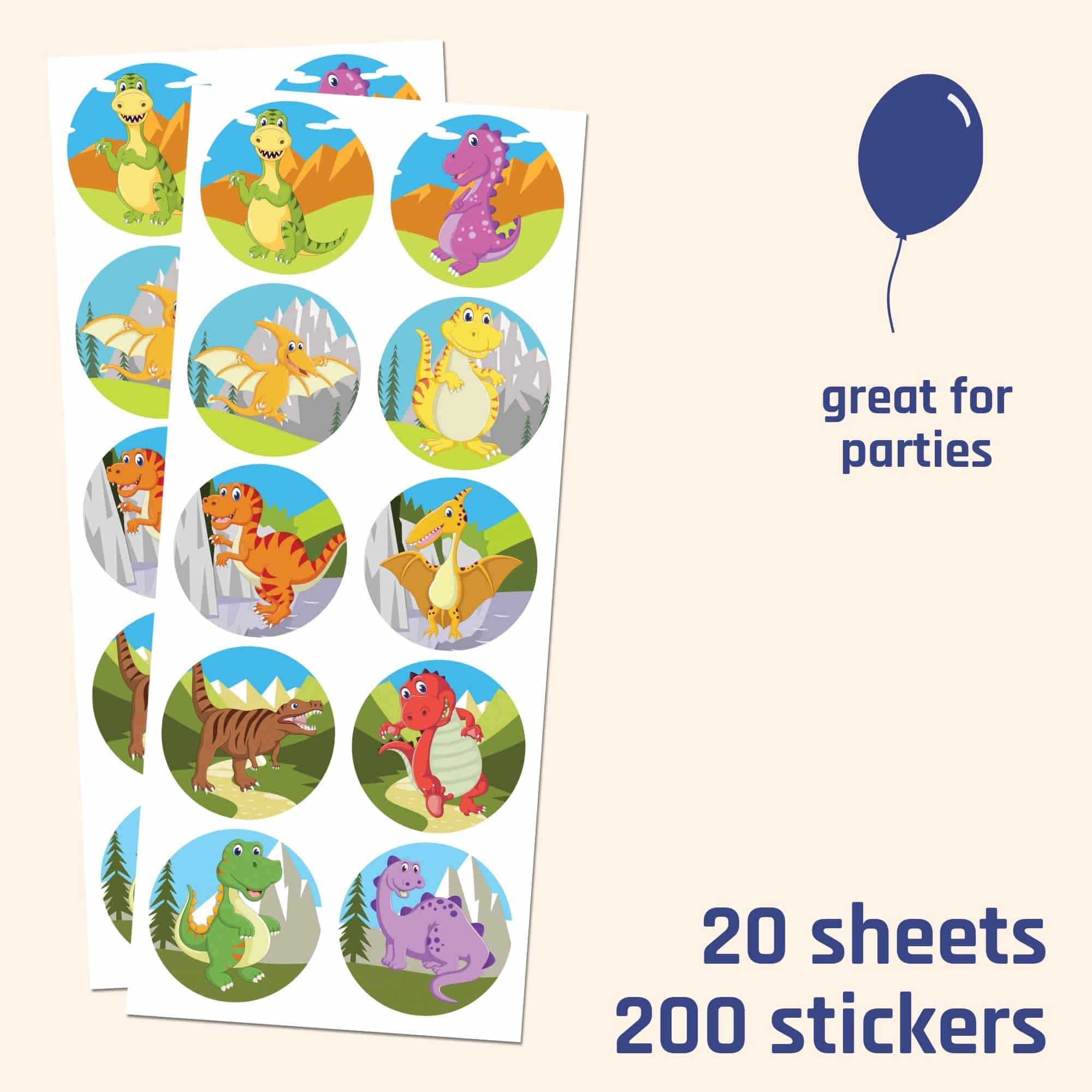 Dinosaur - Kids' Sticker Set - TownStix