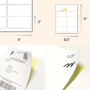 Printing Labels | 2" x 4", White Stickers Labels Sheets - TownStix