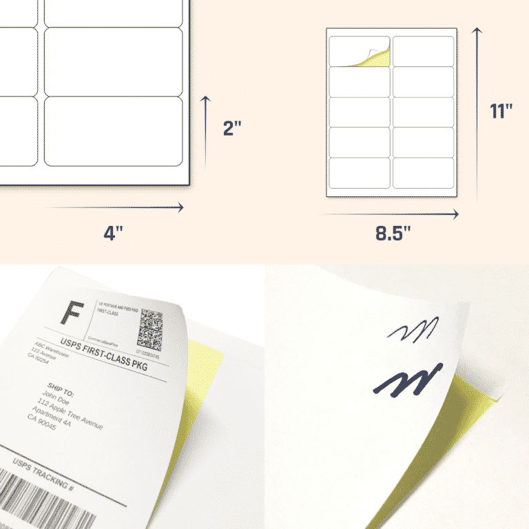 Printing Labels | 2" x 4", White Stickers Labels Sheets - TownStix
