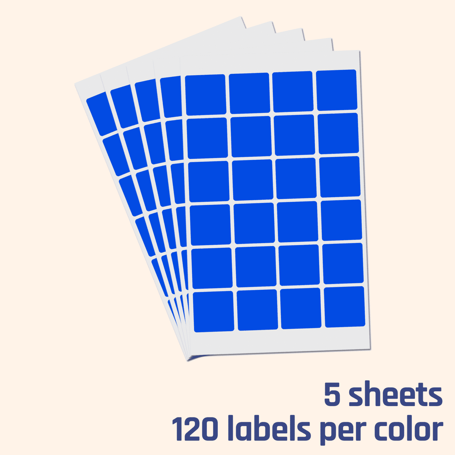 1" Color Coding Square Labels - 10 Colors - TownStix