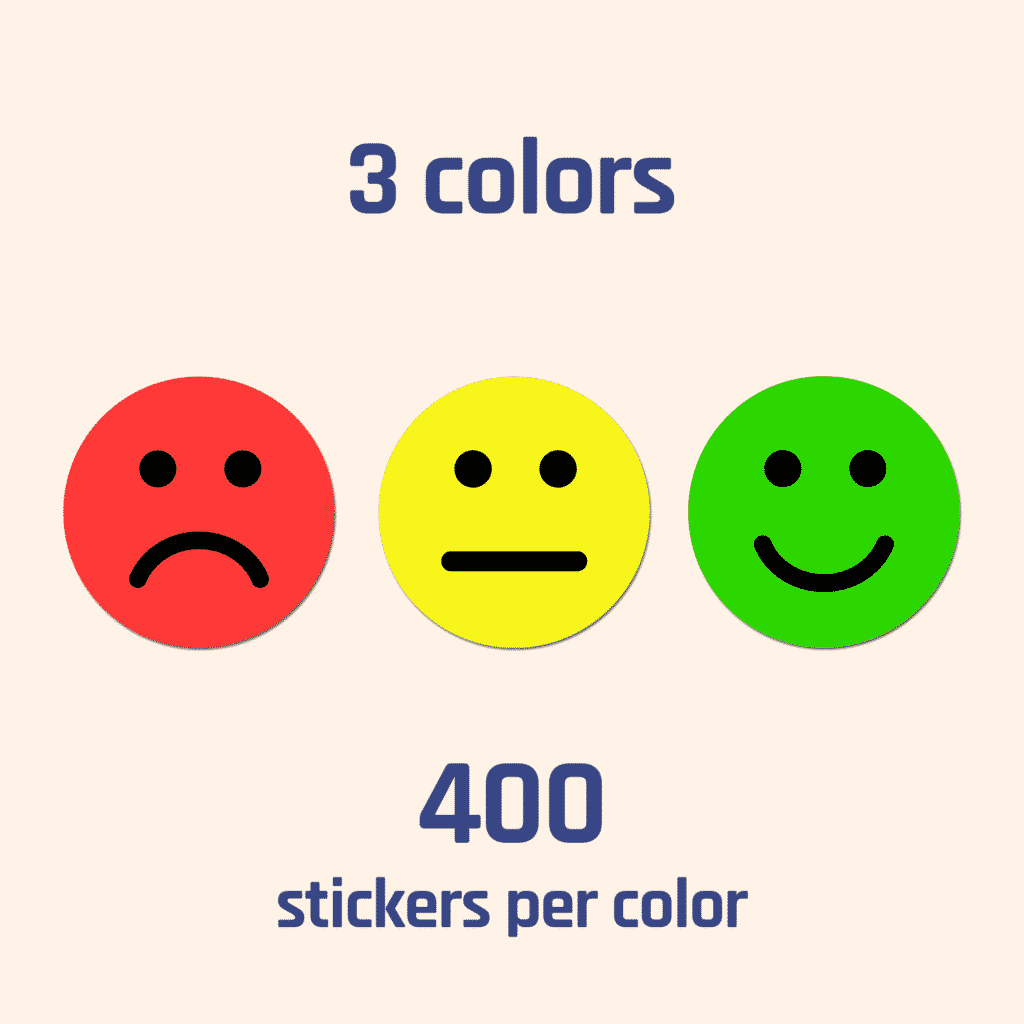 Smiling/Sad Face Stickers - 3 Colors - TownStix