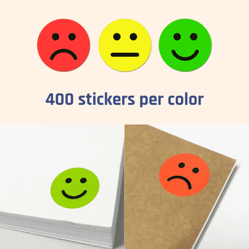 Smiling/Sad Face Stickers - 3 Colors - TownStix