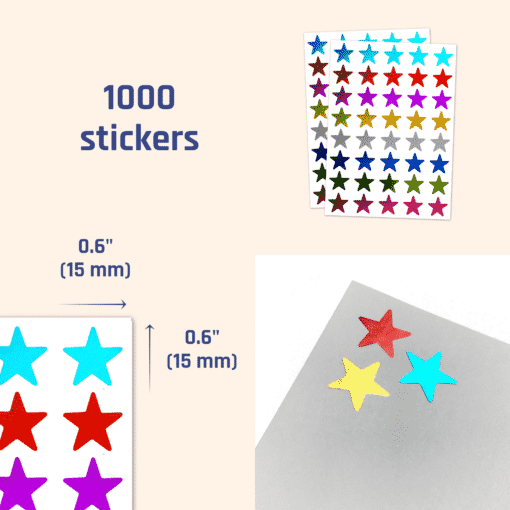 Foil Star Stickers - Assorted Colors - TownStix