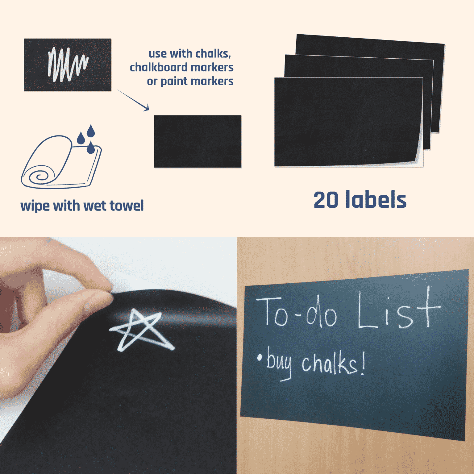Large Chalkboard Labels Sheets - TownStix