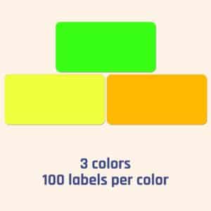 2" x 4", Neon Stickers Labels Sheets - TownStix