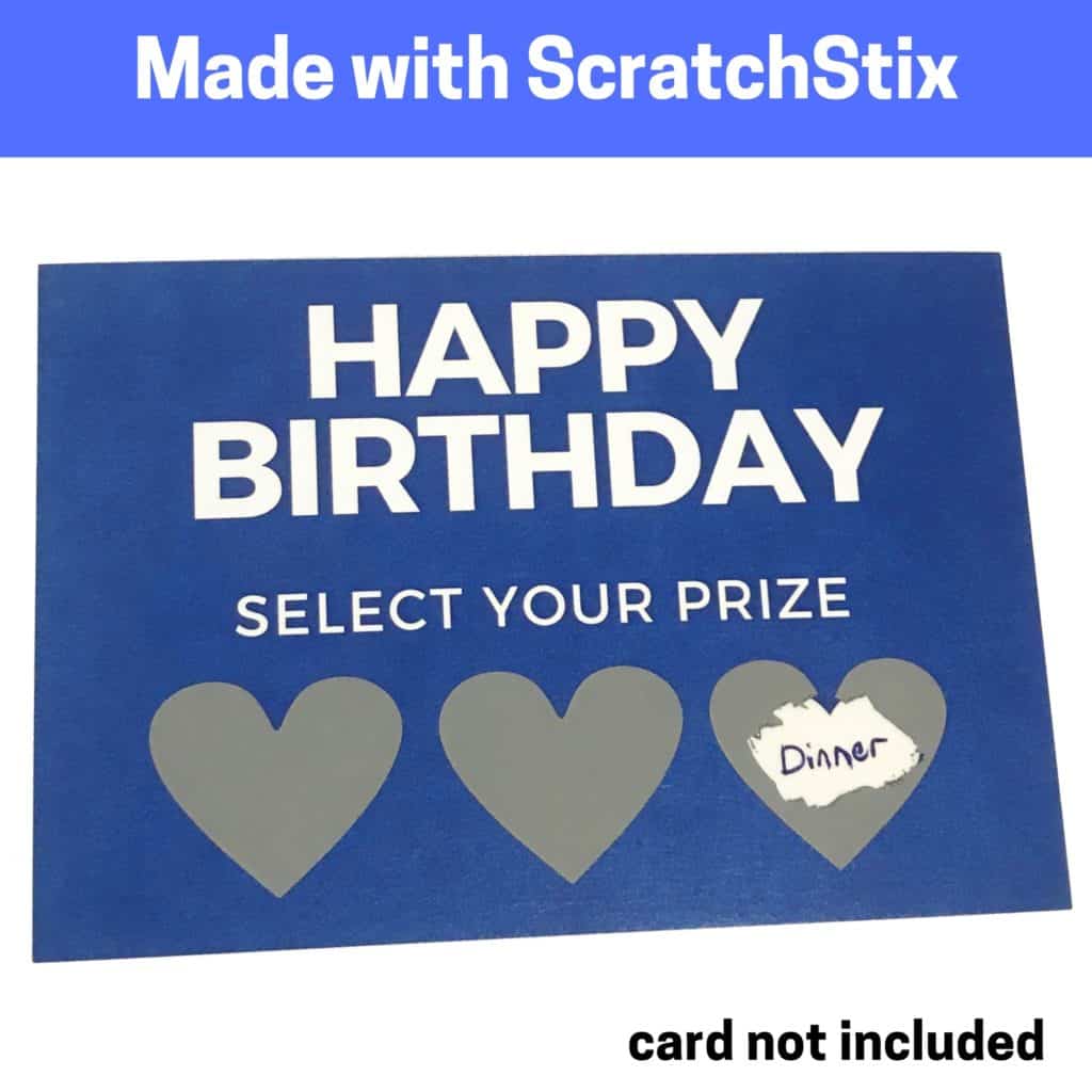 ScratchStix | Large Heart Scratch Off Stickers, Gray - TownStix
