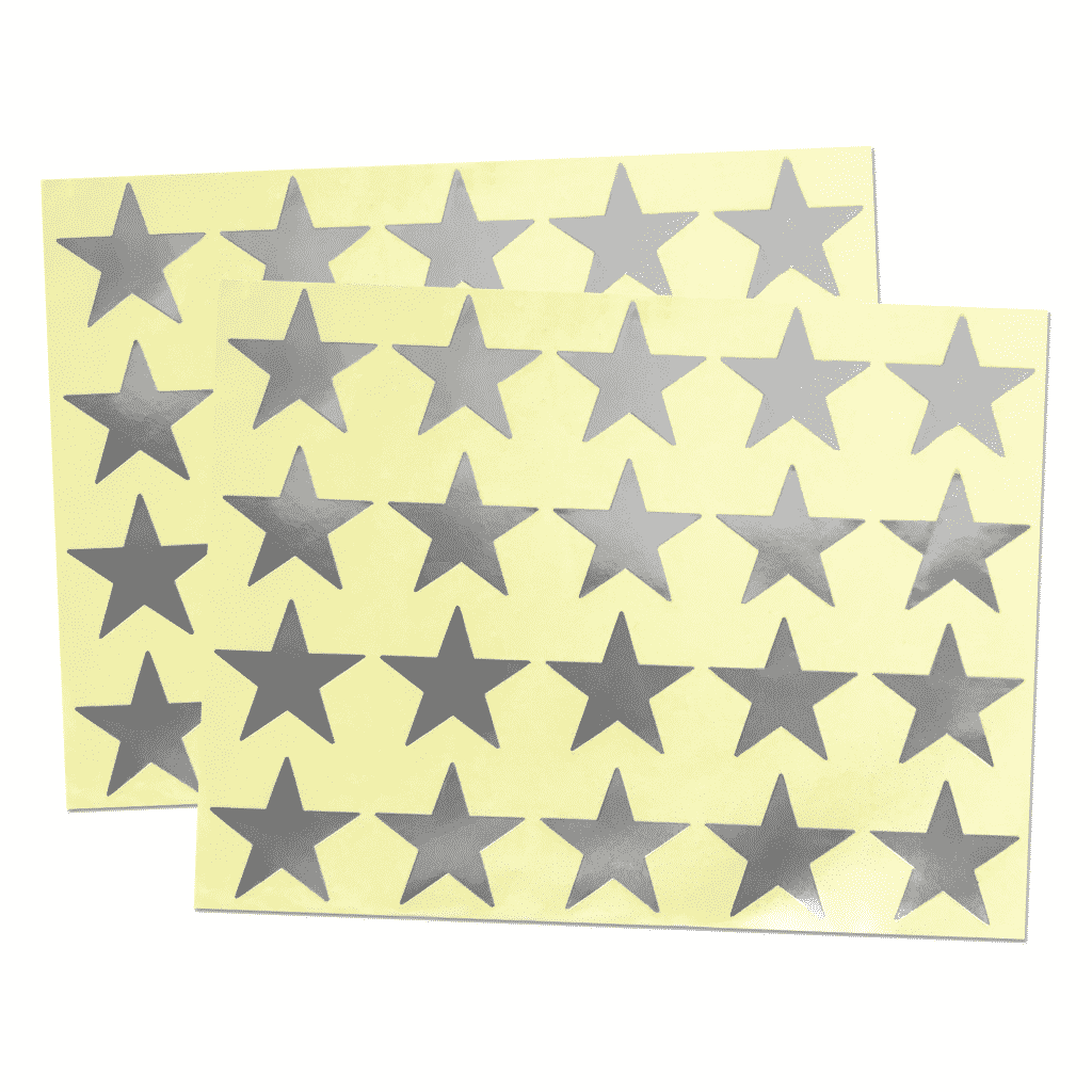 Silver Star Stickers - TownStix