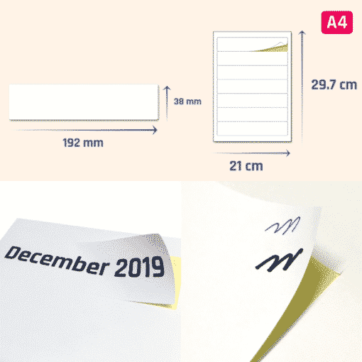 192 x 38 mm - A4 File Folder Stickers Labels Sheets - TownStix
