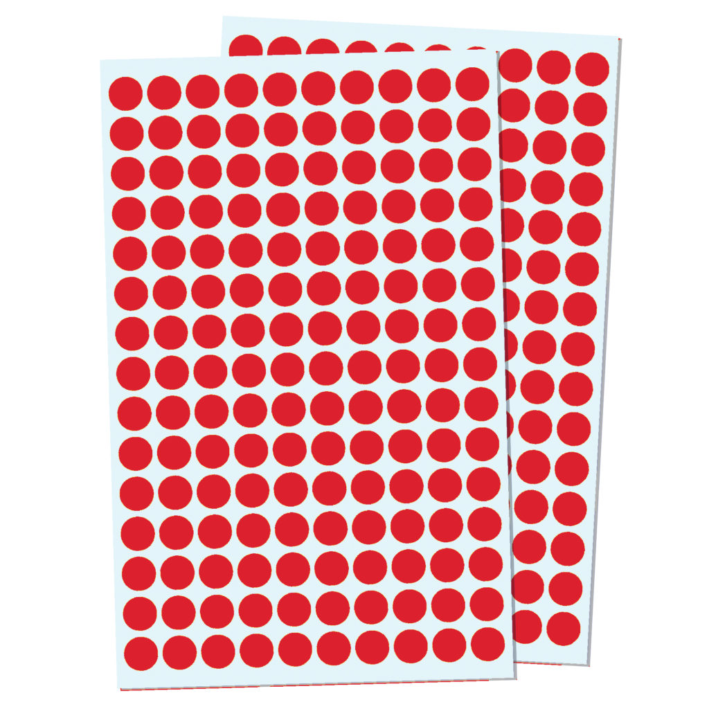 3000 Pack, 0.375" Round Dot Stickers Circle Labels - Red - TownStix